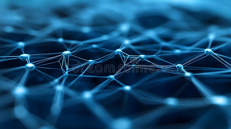 Abstract Network of Connected Blue Nodes Stock Illustration ...