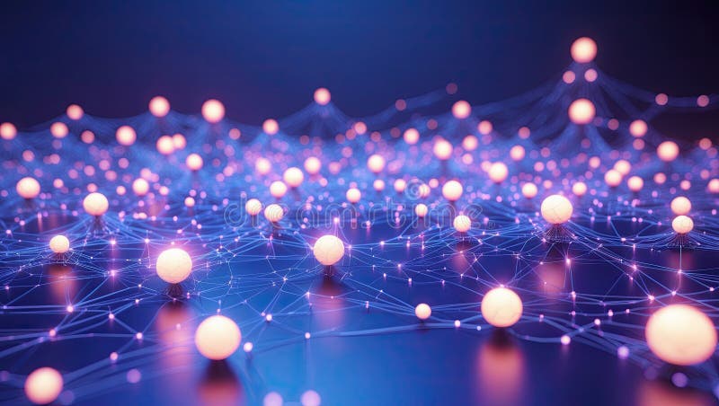 Abstract Network of Connected Data Points for Future Technology Stock ...