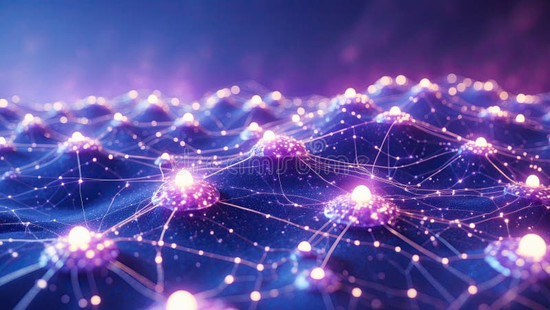 Abstract Network of Connected Data Points for Future Technology Stock ...