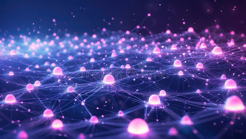 Abstract Network of Connected Data Points for Future Technology Stock ...