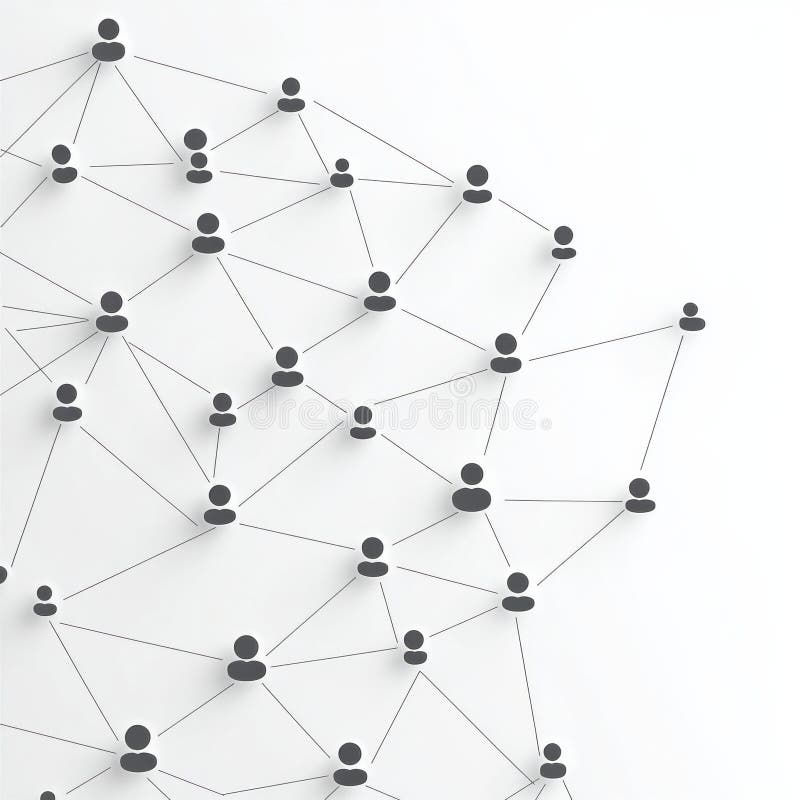 Abstract Network of Connected Figures Representing Social Connections ...