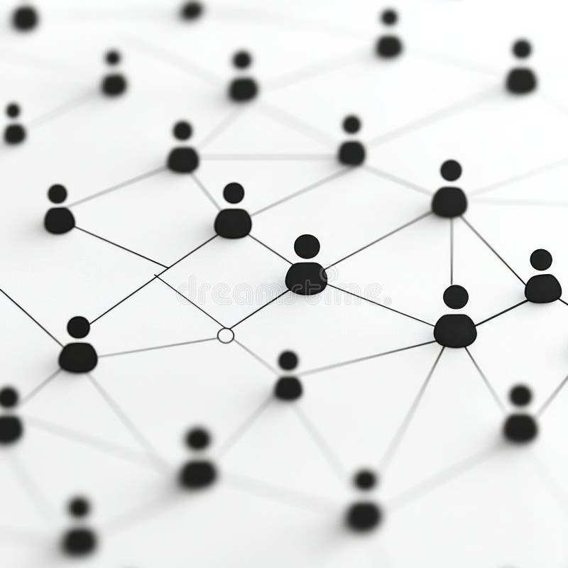 Abstract Network Connected Nodes Individuals White Background Stock ...
