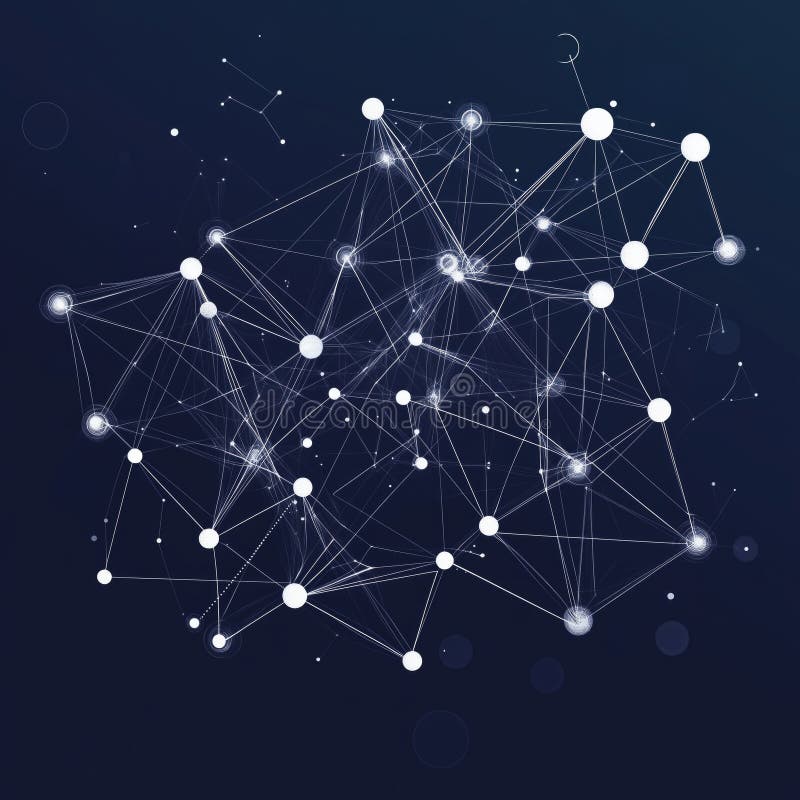 Complex Network Interconnected Points Lines Creates Geometric Pattern ...