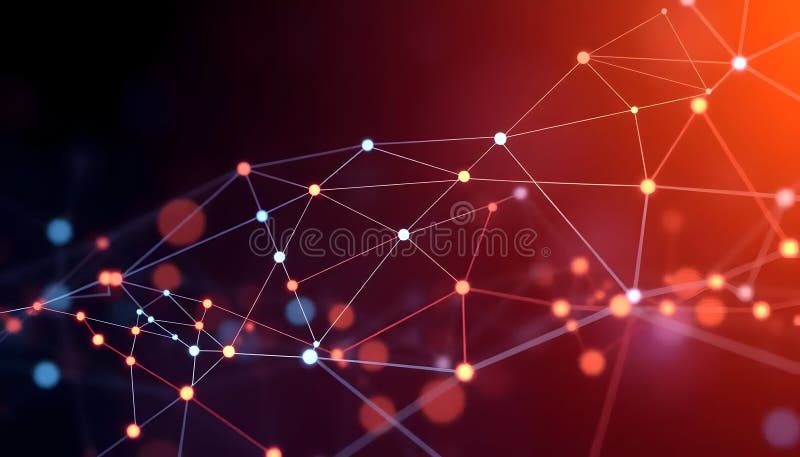 Abstract Network of Connected Points and Lines Displays a Structure ...