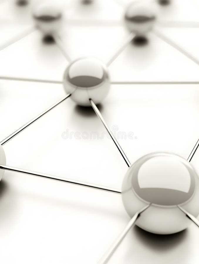 Abstract Network of Connected Spheres Stock Illustration - Illustration ...