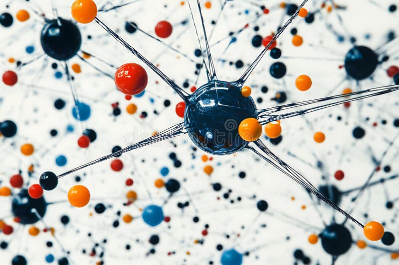 Abstract Network of Connected Spheres Stock Illustration - Illustration ...