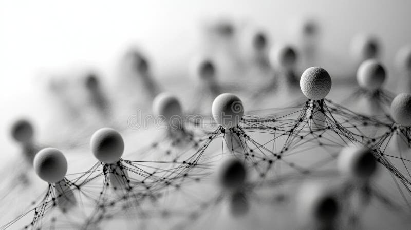 Abstract Network of Connected Spheres Representing Connectivity and ...