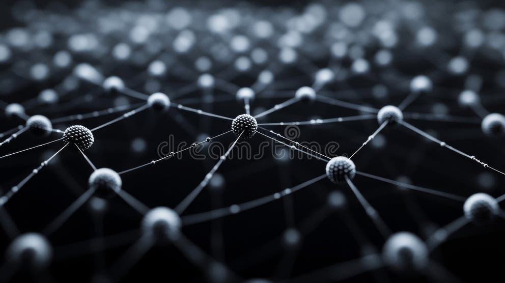 Abstract Network Connecting Multiple Spheres Stock Illustration ...