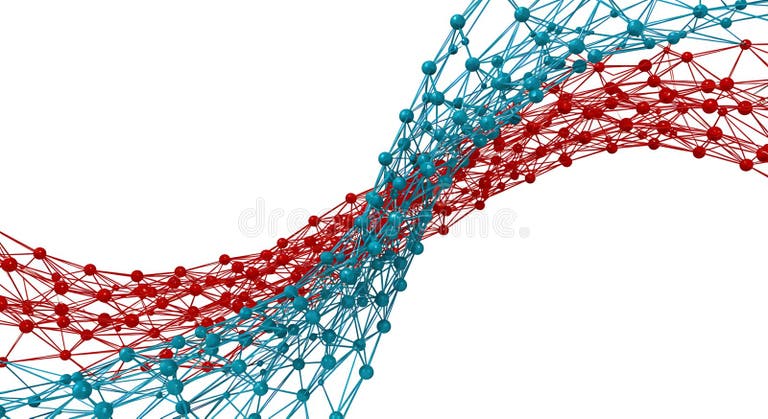 Abstract Network Connecting Points with Red and Blue Lines Stock ...
