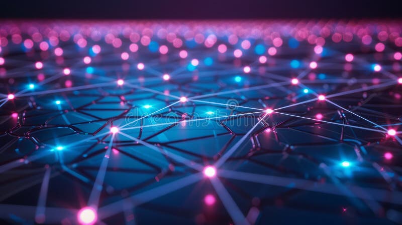 Abstract Network Connection, Artificial Intelligence Concept Stock Illustration - Illustration ...