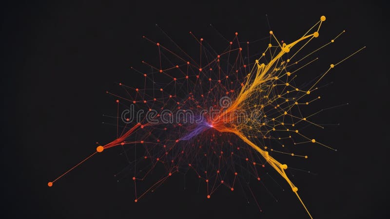 An Abstract Network Connection on a Black Background. Stock ...