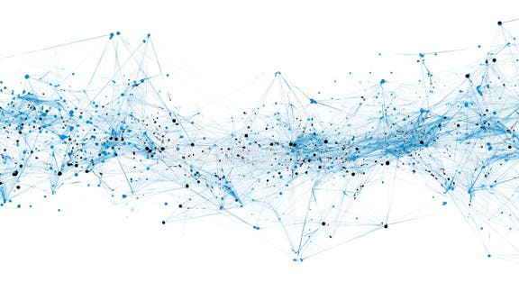 Abstract Network Connection: Blue and Black Nodes Connected by Lines on ...