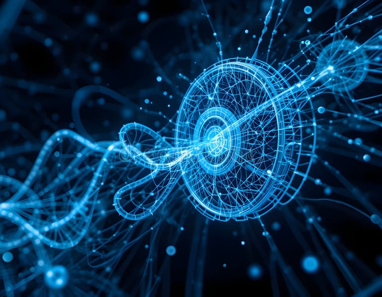 Abstract Network Connection Concept in Blue Tones Stock Image - Image ...