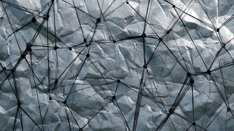 Abstract Network Connection on Crumpled Texture Royalty Free Image ...