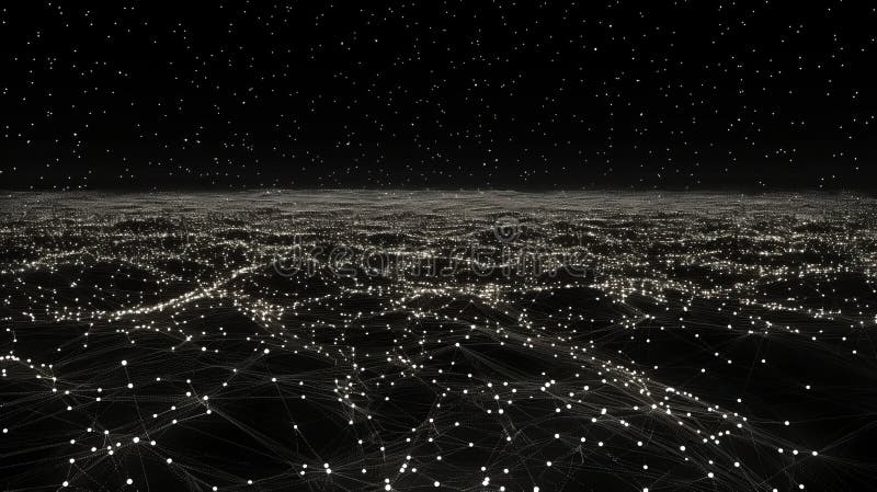 Abstract Network Connection, Data Stream Visualisation, Digital Technology Background Stock ...