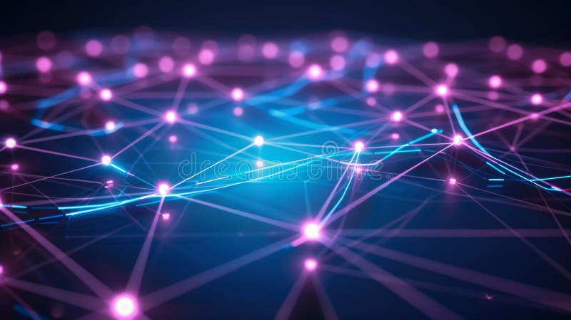 Abstract Network Connection, Data Transfer Visualization Stock ...