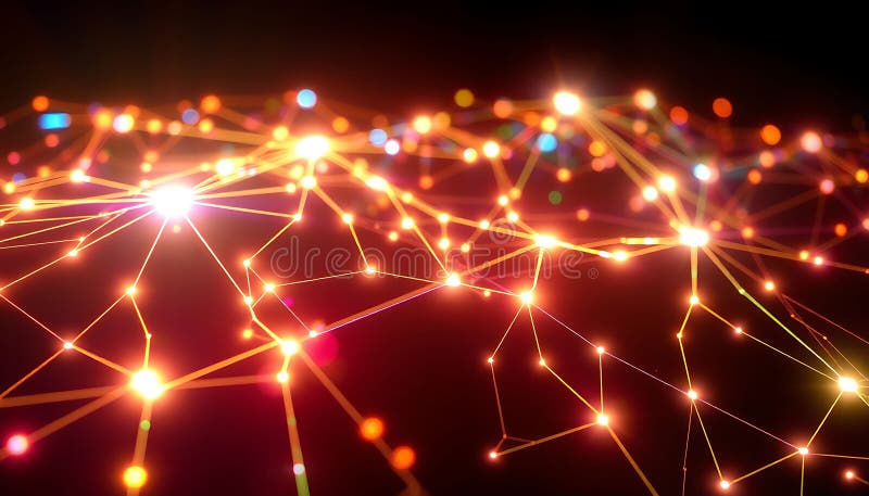 Abstract Network Connection Digital, Data Flow, Technology Background, Stock Photo, Generative ...