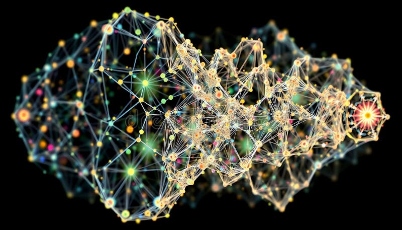 Abstract Network Connection, Digital Data Flow and Technology Background, Tech Mesh, Stock Photo ...