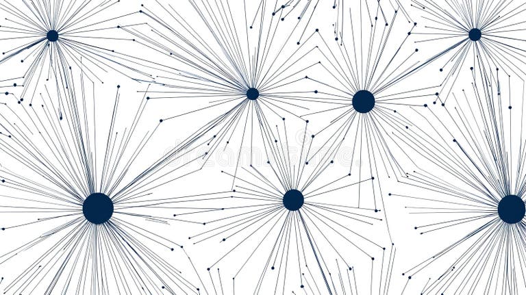 Abstract Network Connection: Elegant Dark Blue Radial Burst Pattern on ...