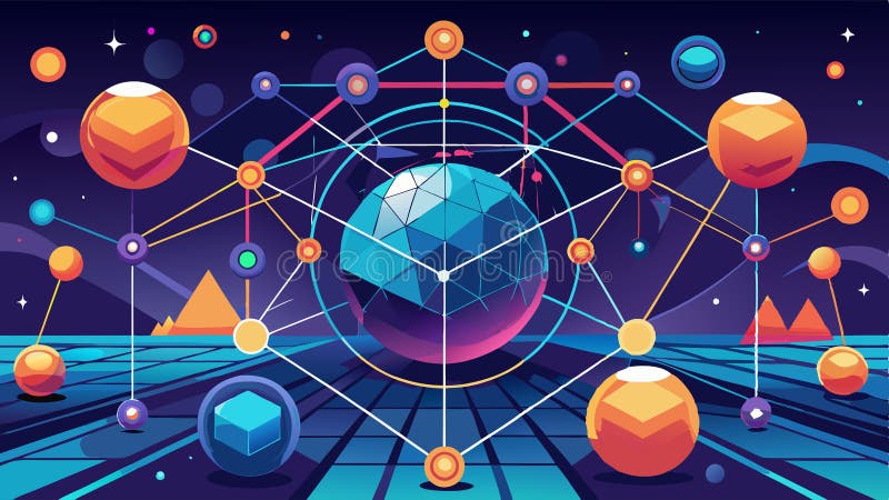 Abstract Network Connection. Futuristic Technology. Connected Lines and ...