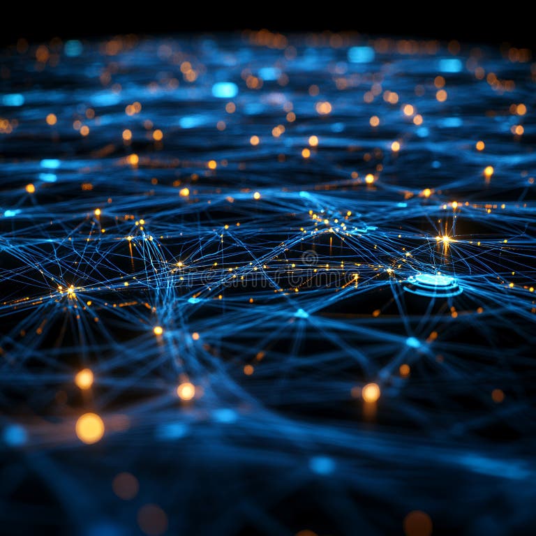 Abstract Network Connection Global Data Flow Digital Technology Background Stock Illustration ...