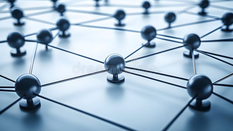 Abstract Network Connection Global Sphere Nodes Good Resolution Stock ...