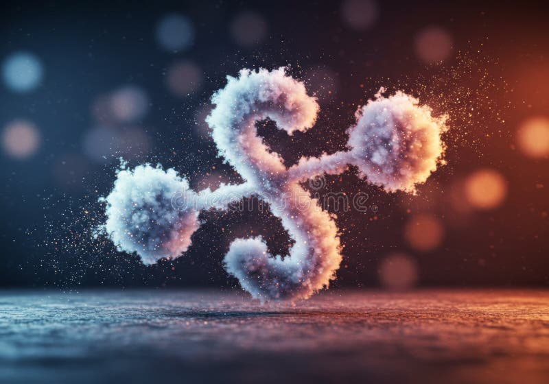 Abstract Network Connection, Glowing Particles and Whimsical Design ...