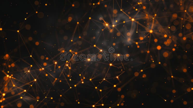 Abstract Network Connection with Golden Dots Background Stock ...