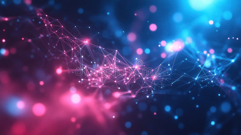 Abstract Network Connection Graphic, Vibrant Colors, Digital Art ...