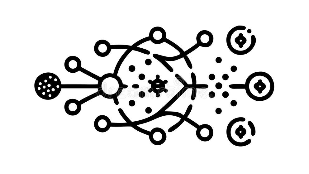 Abstract Network Connection Icon: Data Flow Interconnectivity, Vector ...