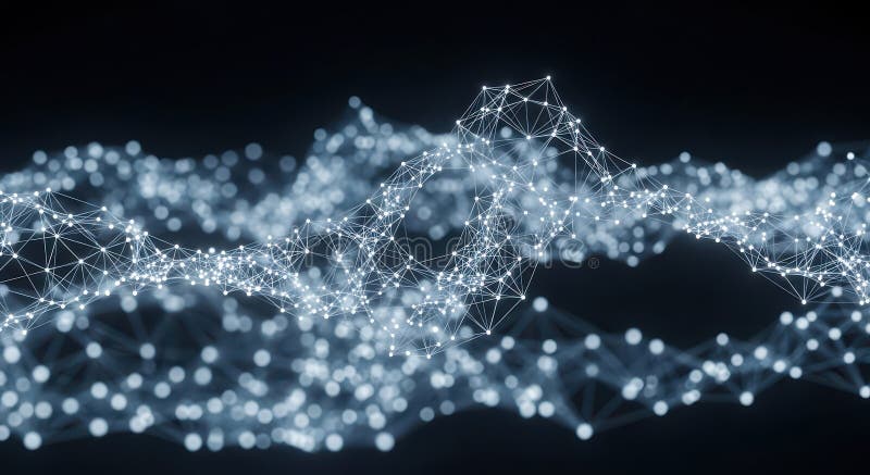 Abstract Network Connection with Lines and Nodes Stock Illustration ...