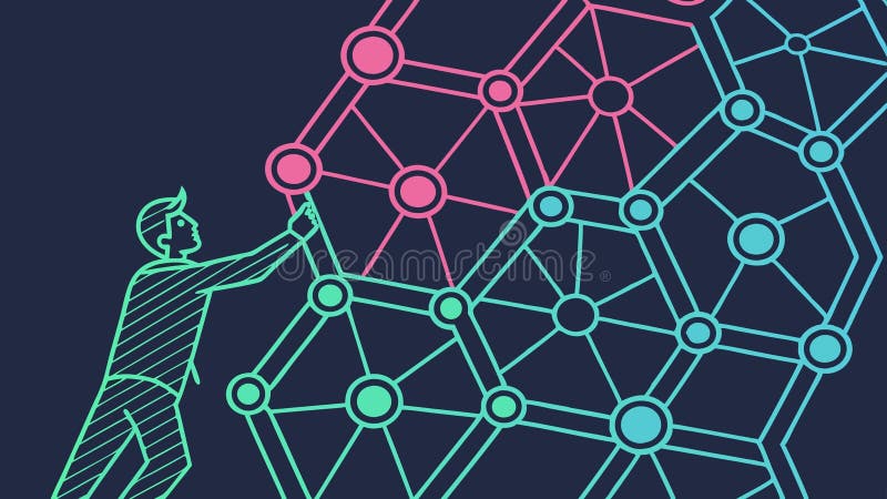 Abstract Network Connection, Modern Digital Tech Design Vector Design Generative AI Stock ...