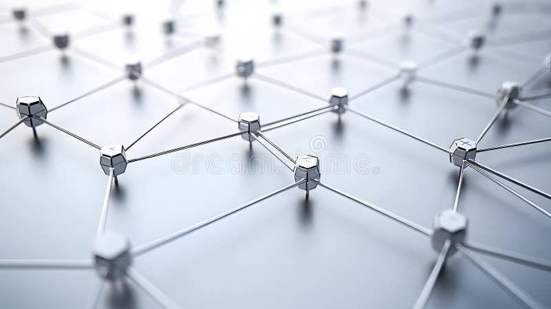 Abstract Network Connection Nodes Grid Structure Good Resolution Stock