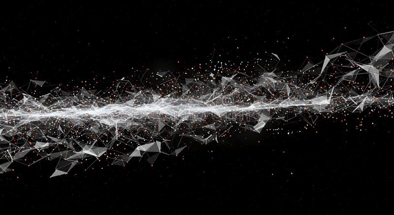 Abstract Network Connection with Nodes and Lines in Dark Space Stock ...