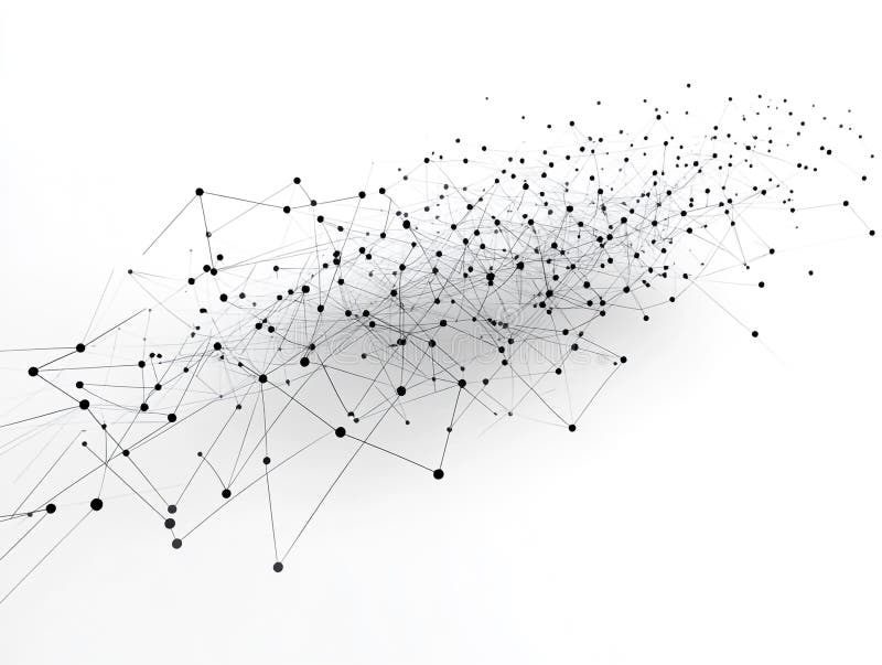 Abstract Network Connection Nodes Lines Data Flow Technology Digital Connectivity C Stock