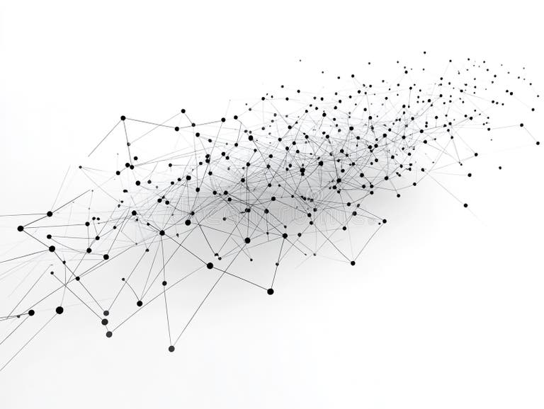 Abstract Network Connection Nodes Lines Data Flow Technology Digital ...