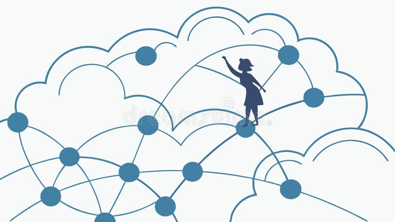 Abstract Network Connection with Person Vector, Technology and Human ...