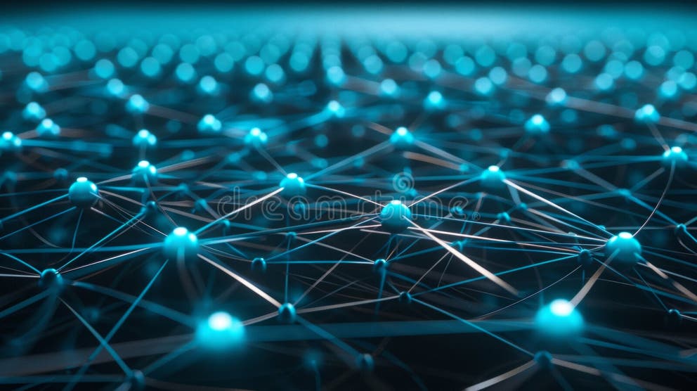 Abstract Network Connection Structure, Artificial Intelligence Nodes ...