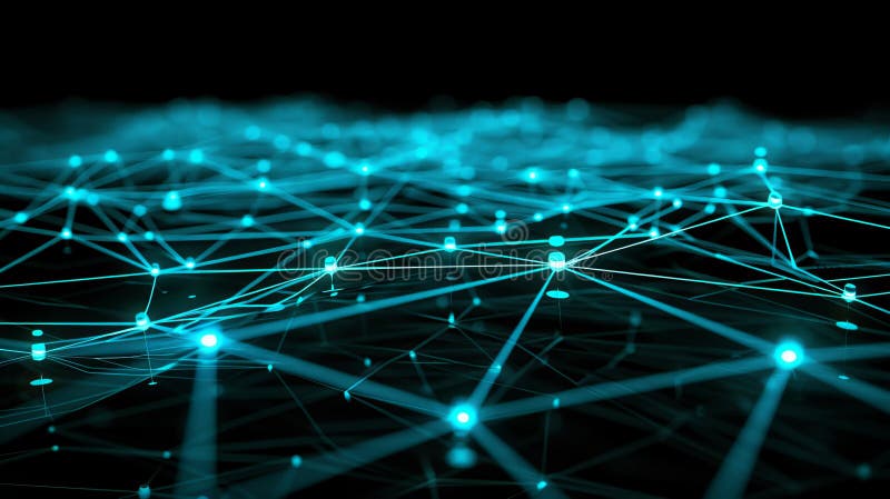 Abstract Network Connection Structure - Data Nodes and Neural Pathways Stock Illustration ...
