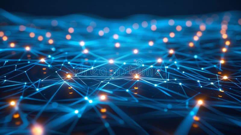 Abstract Network Connection Structure Data Transmission Visualization Stock Illustration