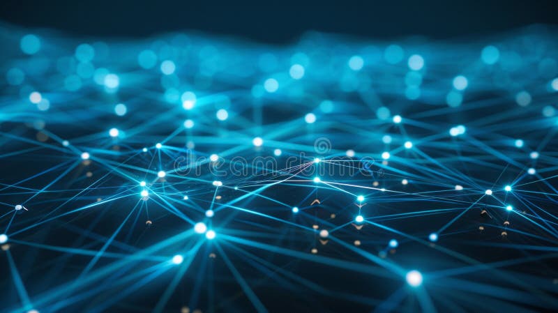 Abstract Network Connection Structure, Data Transmission Visualization, Technology Background ...
