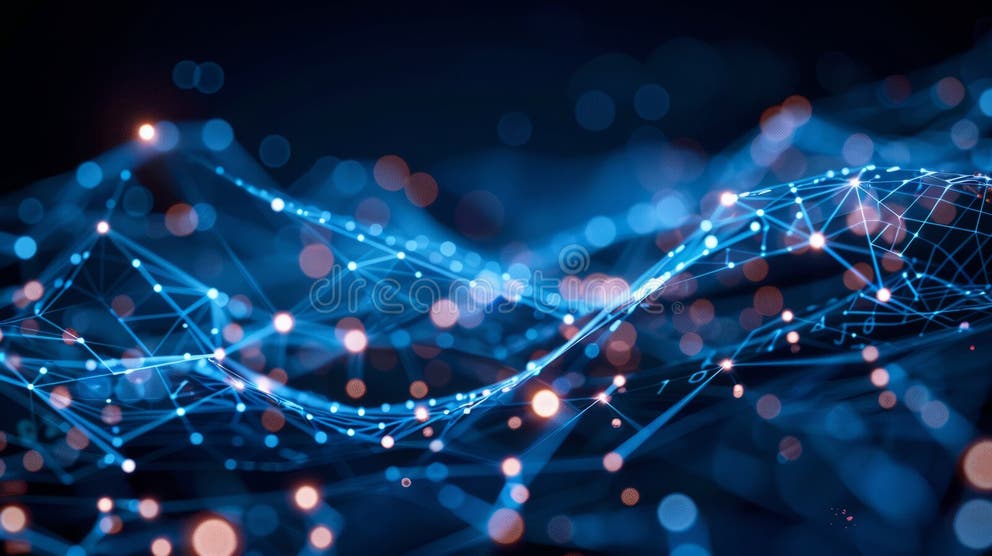 Abstract Network Connection Structure, Global Data Technology, Cyber ...