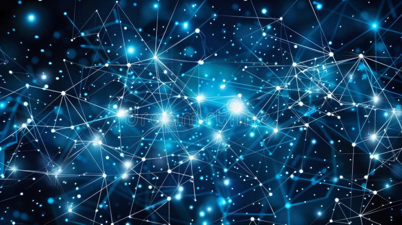 Abstract Network Connection System - Data Nodes, Lines, and Neural ...