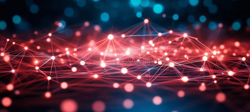 Abstract Network Connection, Technology Background with Glowing Dots ... Abstract Network Connection, Technology Background with Glowing Dots ...