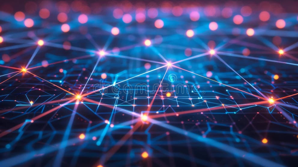 Abstract Network Connection Visualization, Artificial Intelligence ...