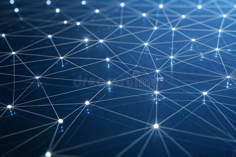 Abstract Network Connection Visualizing Global Interconnectivity Stock