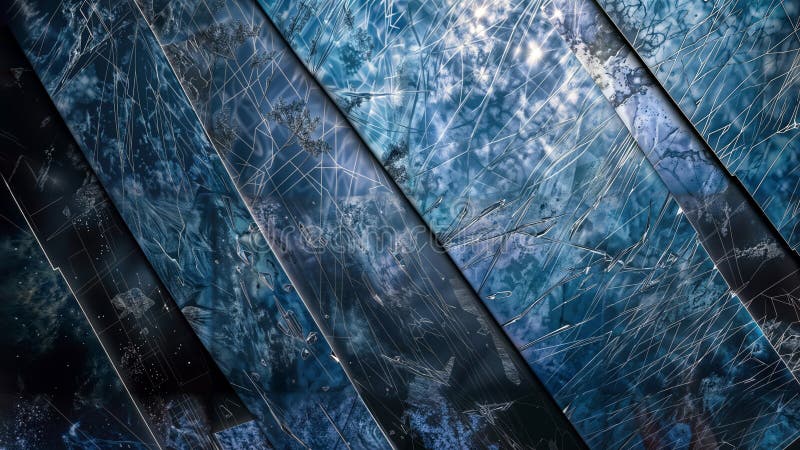 Digital Art with Network Patterns and Light Flares on Blue Panels ...