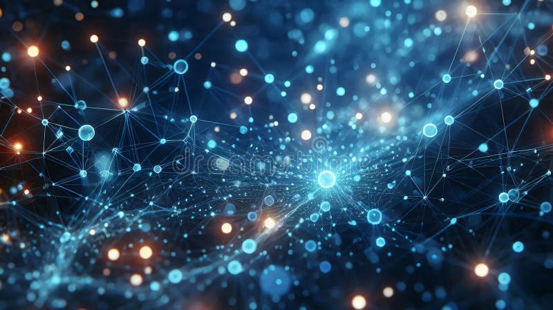 Abstract Network Connections with Blue-Toned Dots and Lines Creativity ...