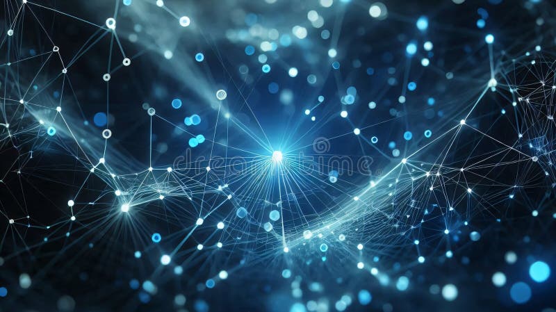 Abstract Network Connections with Blue-Toned Dots and Lines Creativity ...