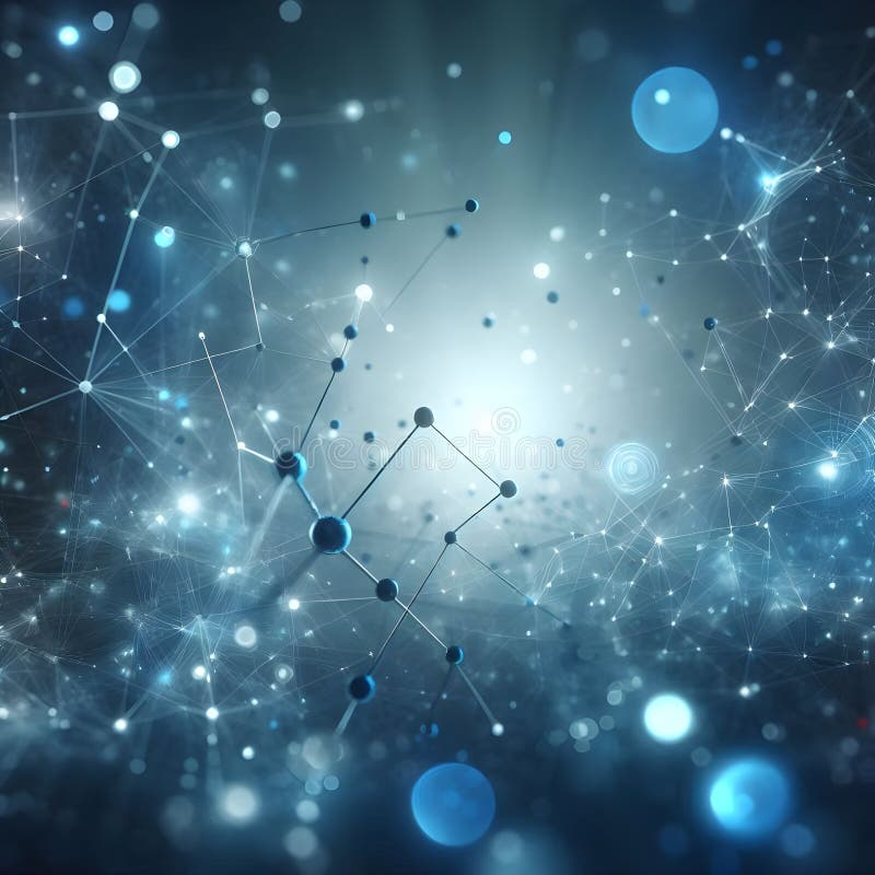 Abstract Network Connections with Blue-Toned Dots and Lines Stock ...